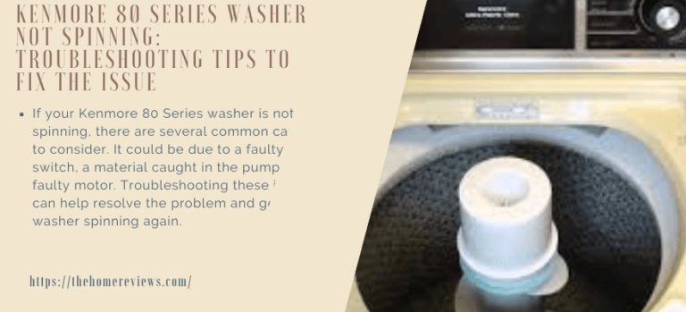 Kenmore 80 Series Washer Not Spinning