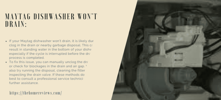 Maytag Dishwasher Won T Drain